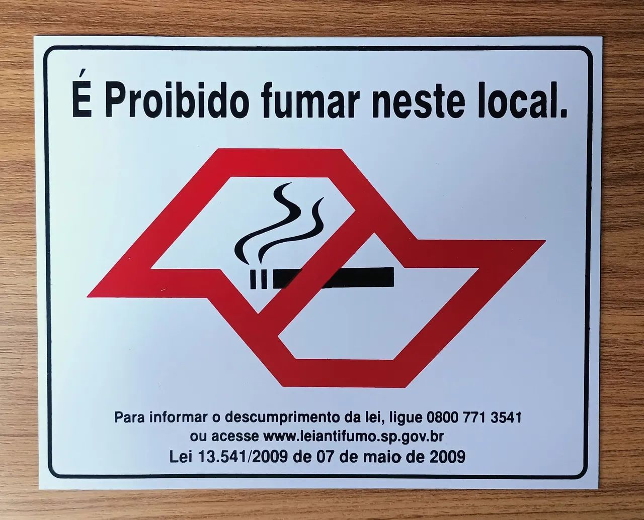 Placa Proibido Fumar Neste Local PVC 2mm 20x15 - Sinalização ...