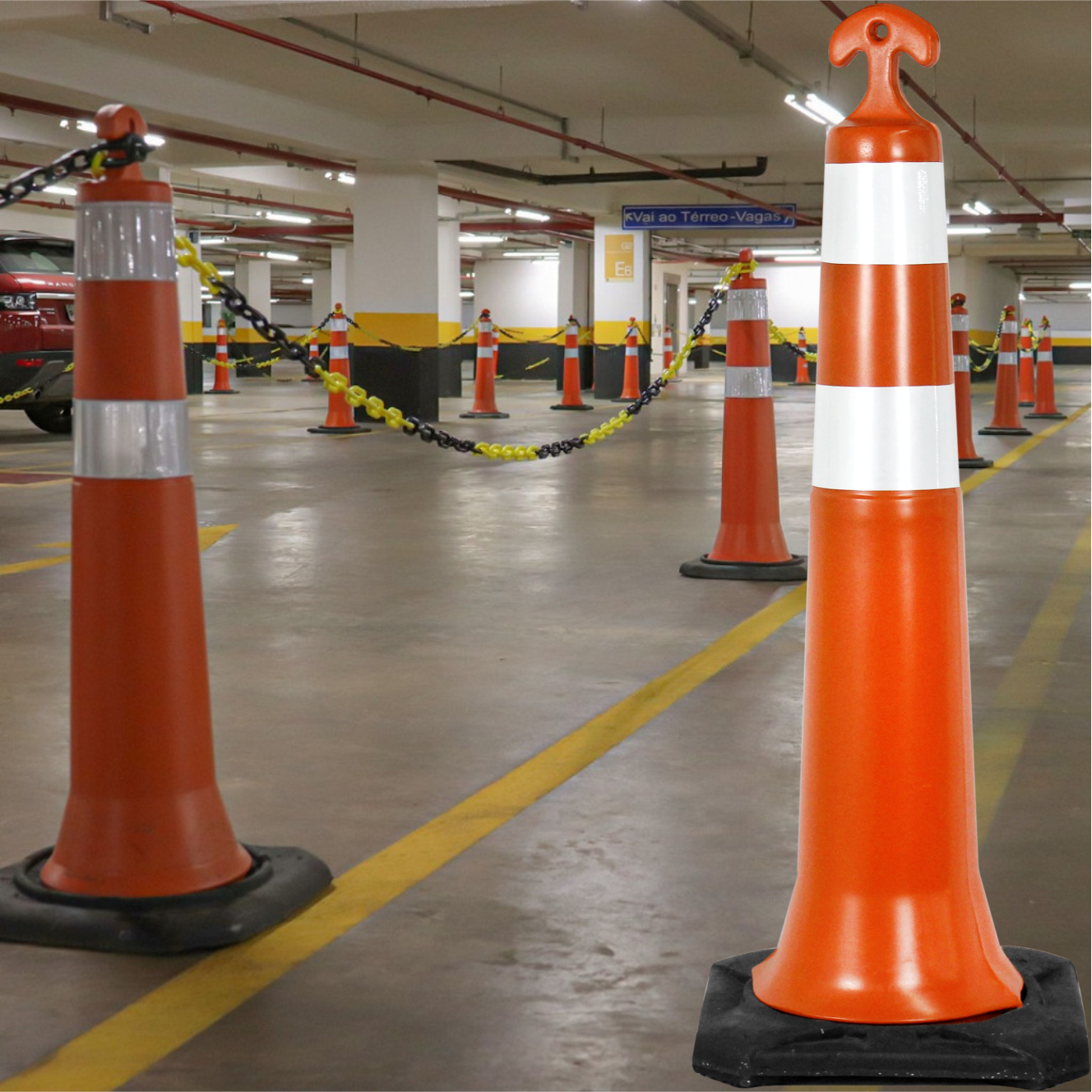 Kit 2 Cones Balizador Semiflexíveis com Refletivo T-TOP - SindicoShop - Produtos para ...