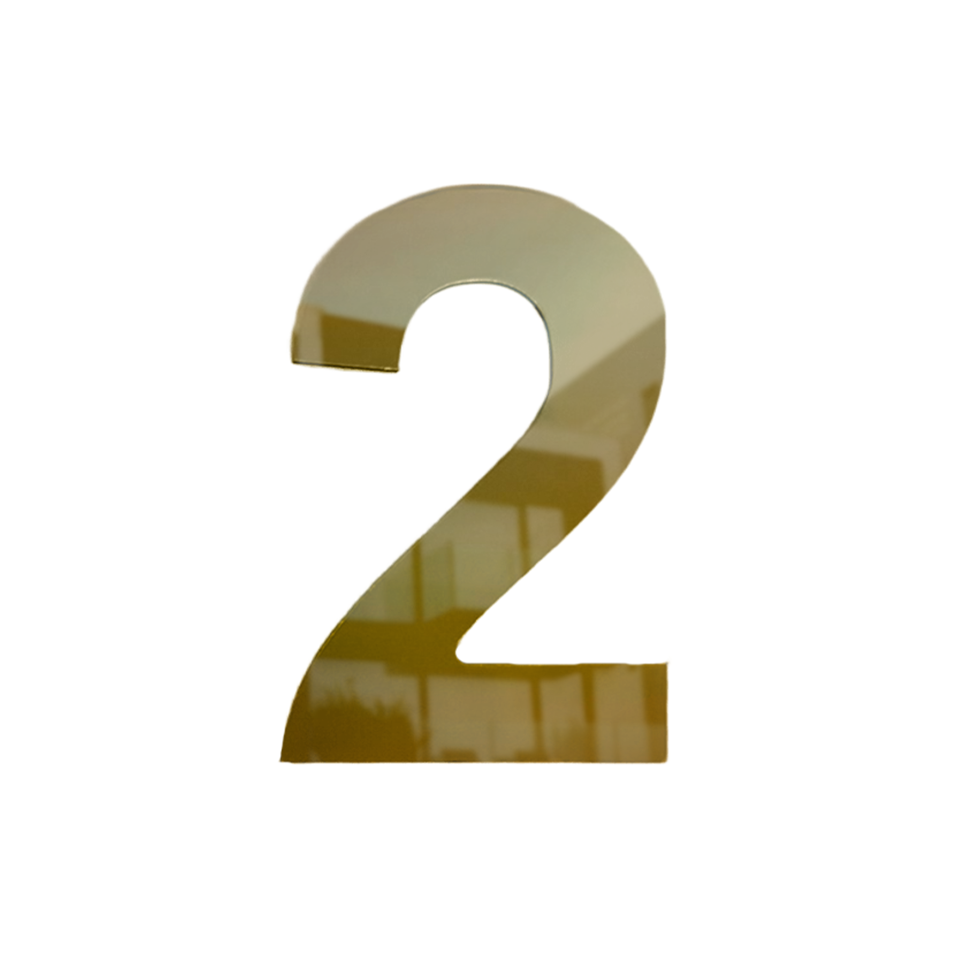 Número Residencial em ACM Dourado Espelhado 12cm – Visual Sofisticado ...