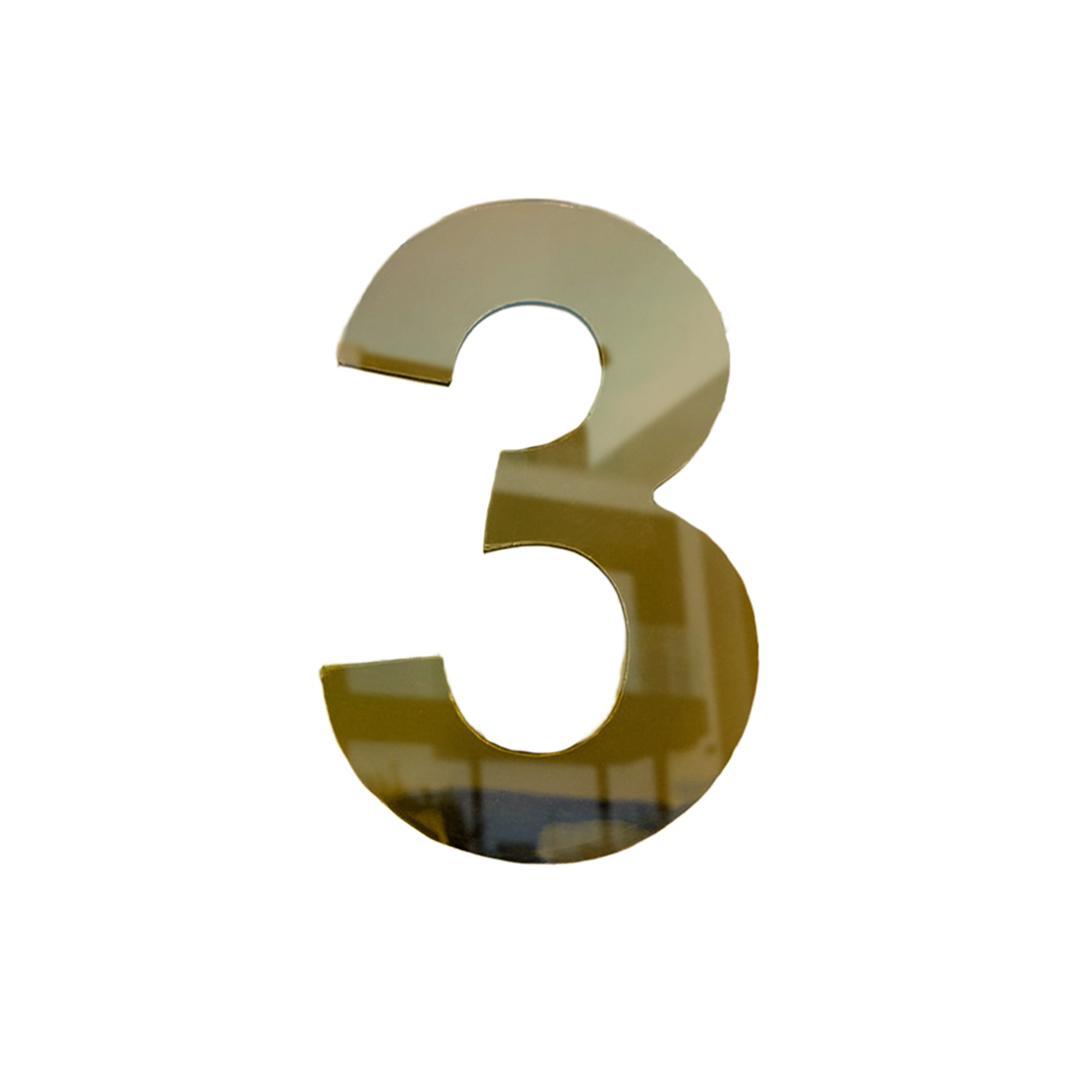 Número Residencial em ACM Dourado Espelhado 12cm – Visual Sofisticado ...