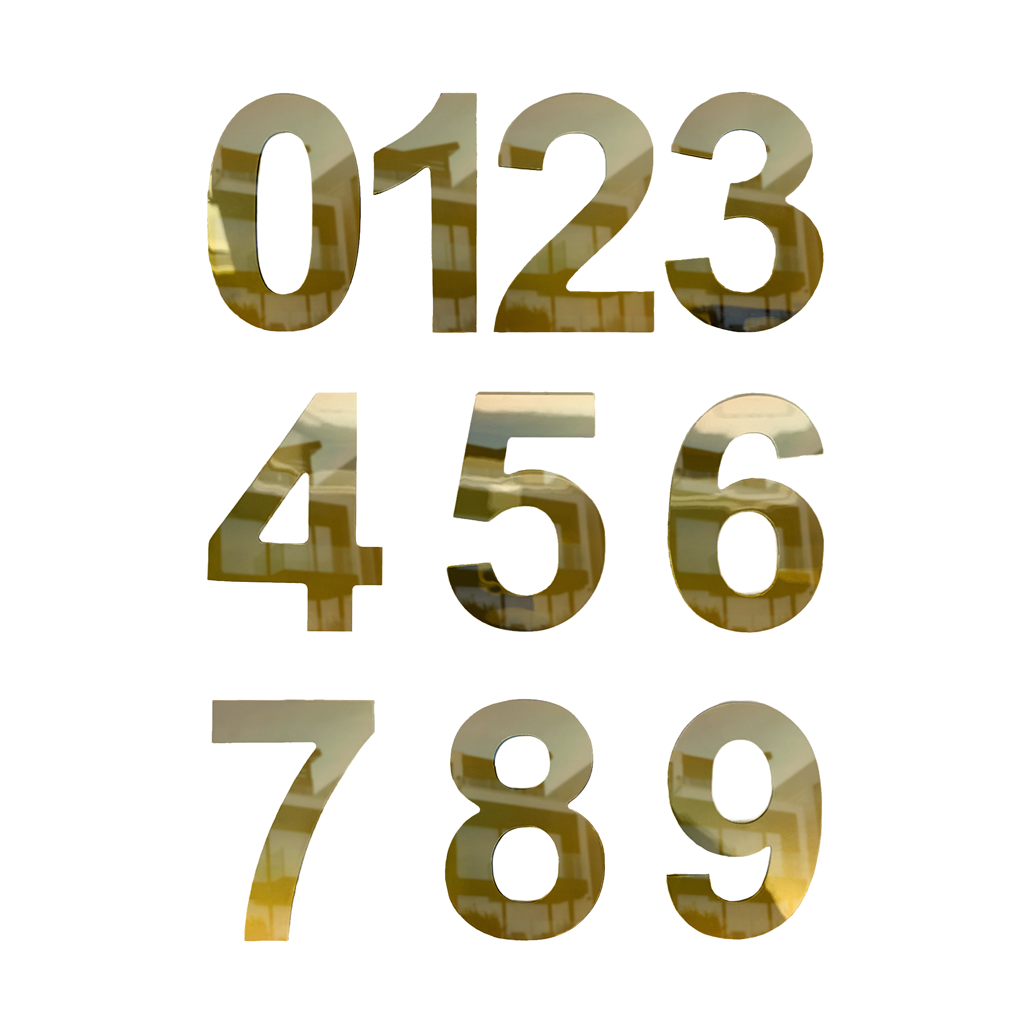 Número Residencial em ACM Dourado Espelhado 12cm – Visual Sofisticado ...