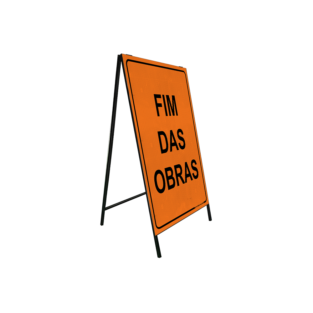 Cavalete de Sinalização Fim das Obras com Placa em ACM - SindicoShop ...