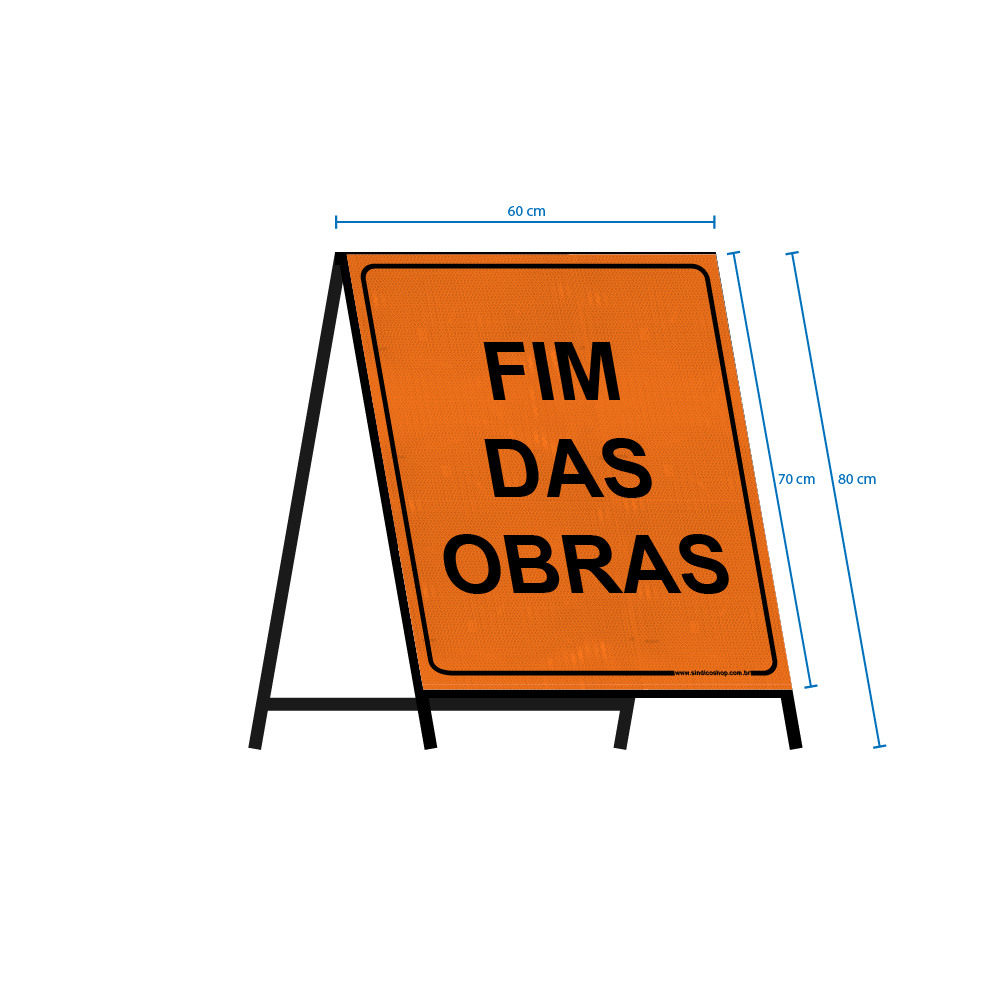 Cavalete de Sinalização Fim das Obras com Placa em ACM - SindicoShop ...