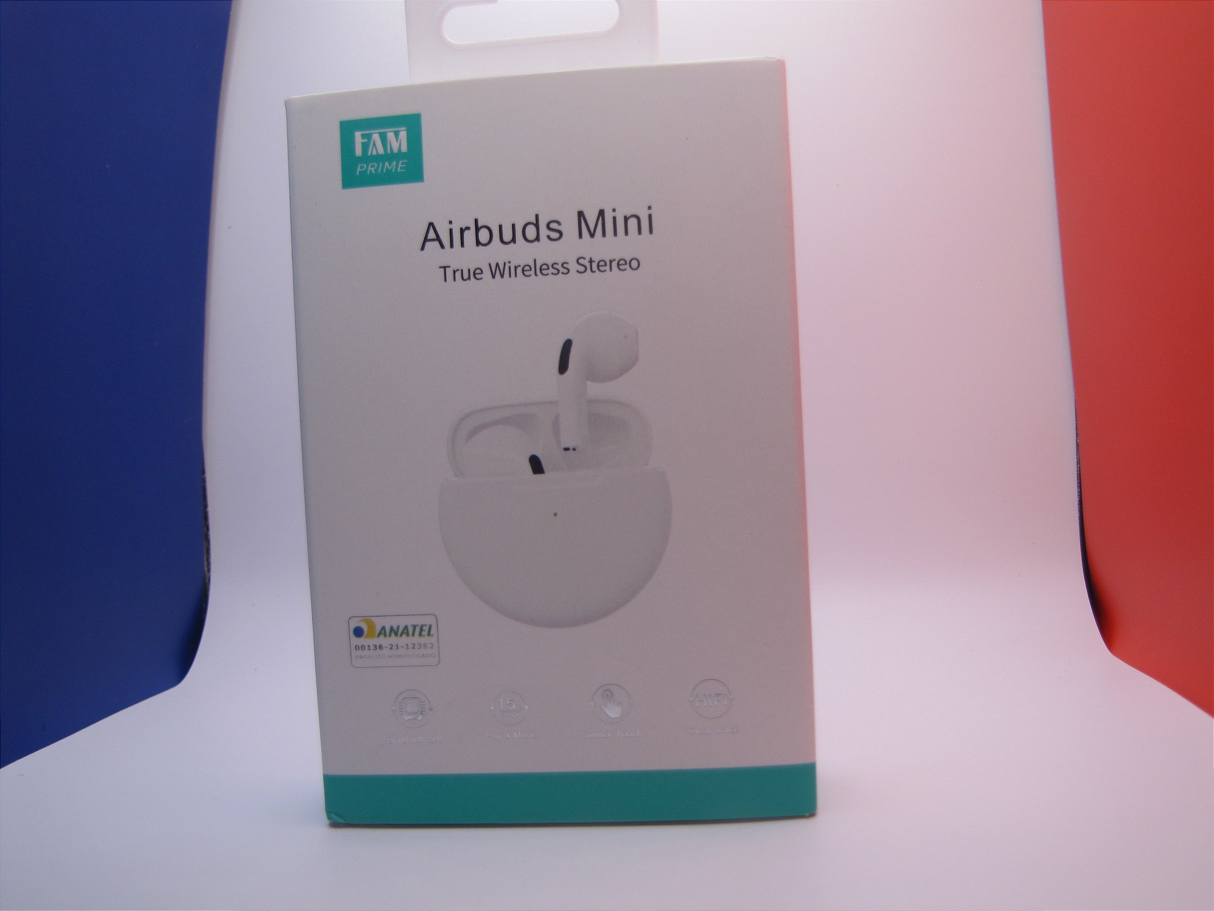 Fone de Ouvido Airbuds Mini, TWS, Bluetooth 5.0, IOS/Android, marca FAM ...