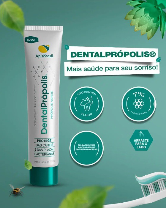 Creme Dental De Própolis Verde 7% 80g Apis Brasil - Delhi Especiarias ...