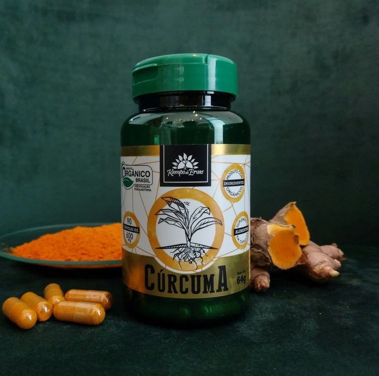 Cúrcuma Orgânica Em Cápsula Vegetal 600mg 90cps Kampo de Ervas - 100% ...