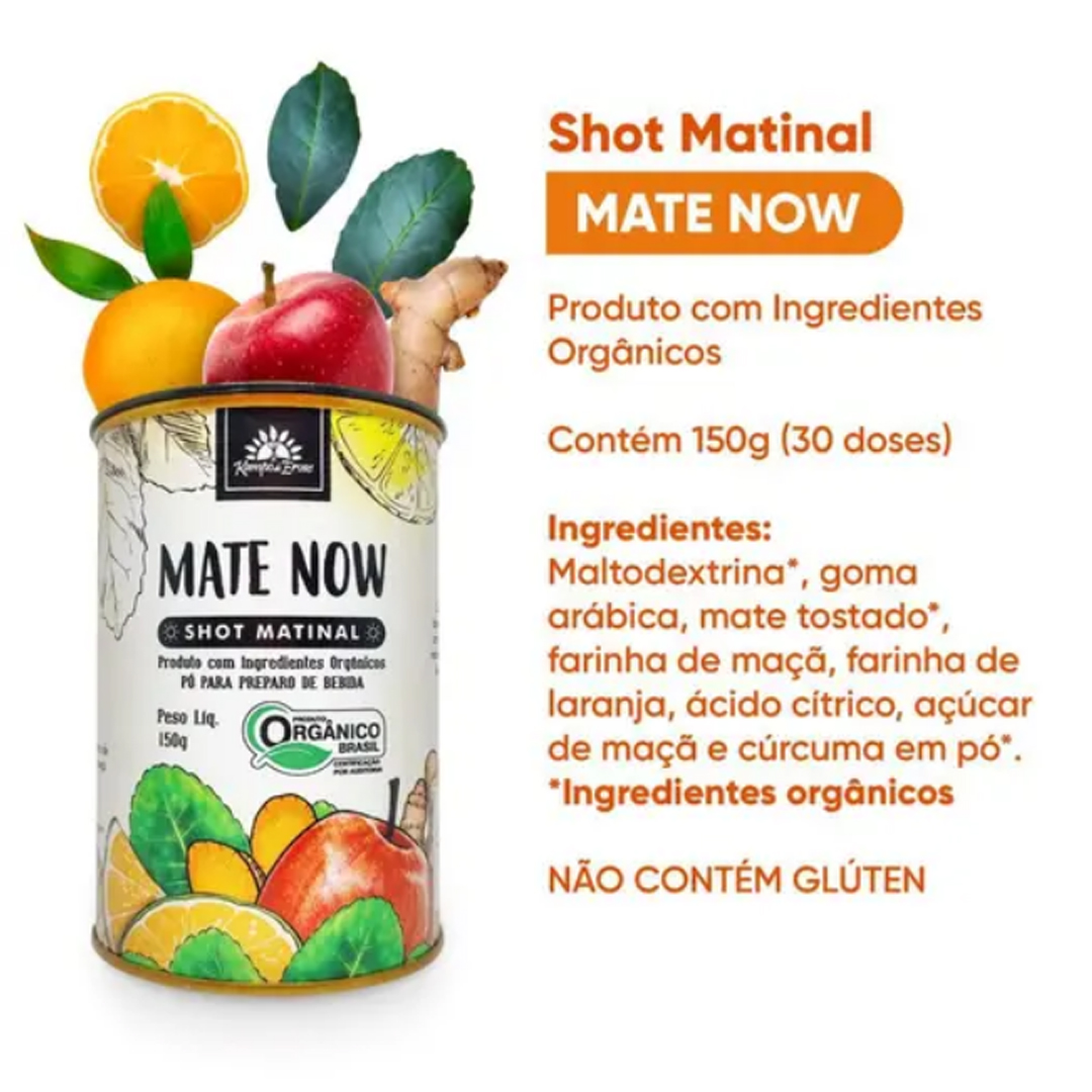 Shot Matinal Orgânico Mate Now 150g Kampo de Ervas - Delhi Especiarias ...