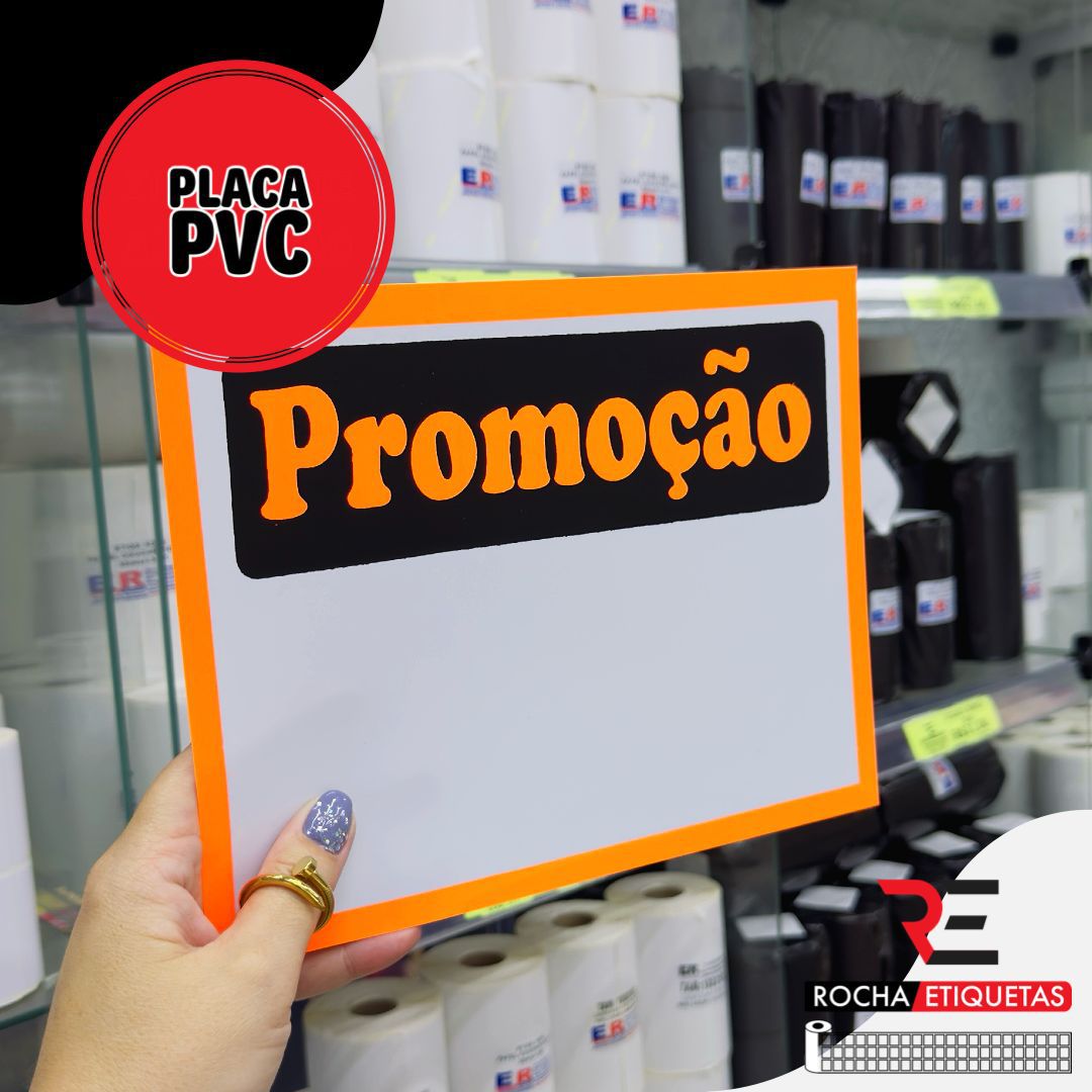 Placa PVC 18x24cm promoção neon C/10 Und. - Rocha Etiquetas