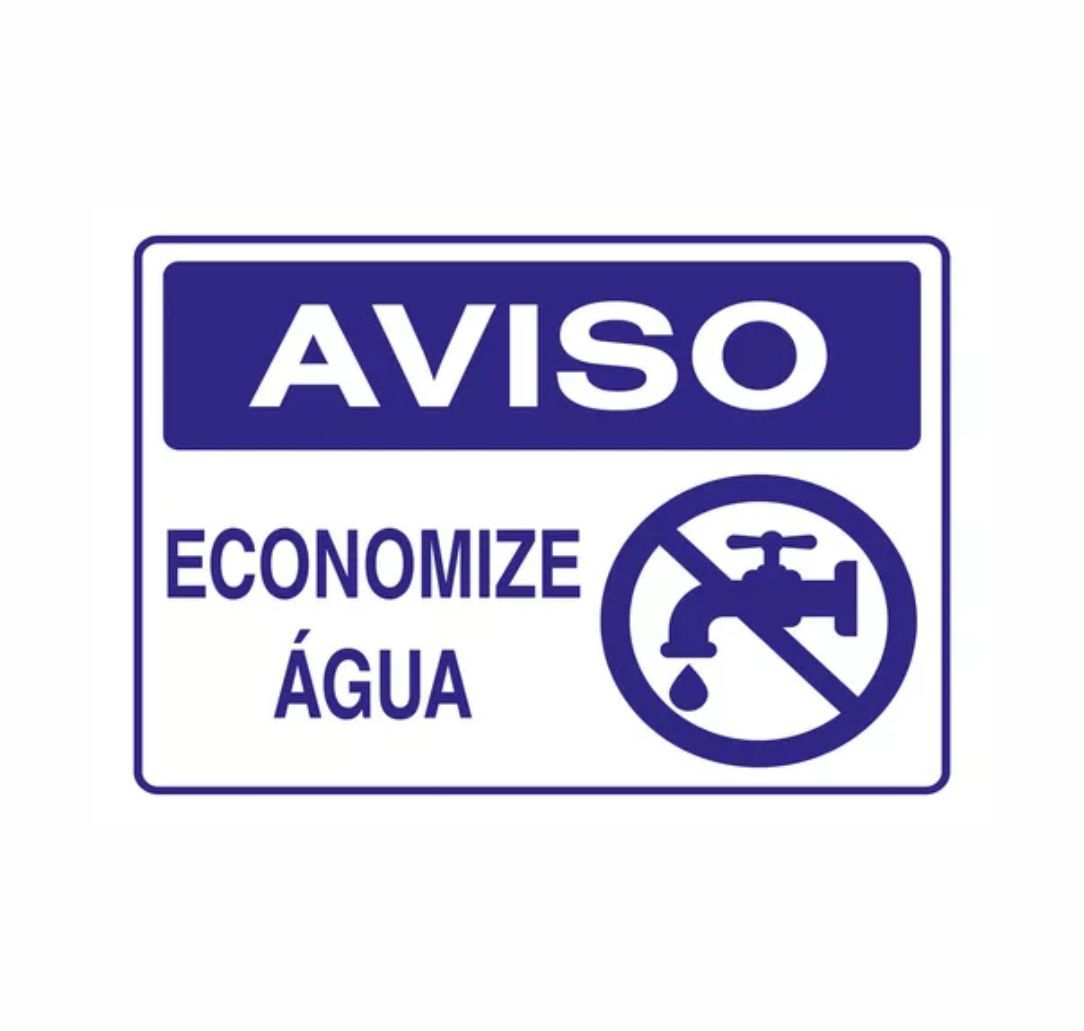 Placa PVC C/2 UND - Aviso economize agua - Rocha Etiquetas Placa PVC C/2 UND - Aviso economize agua - Rocha Etiquetas