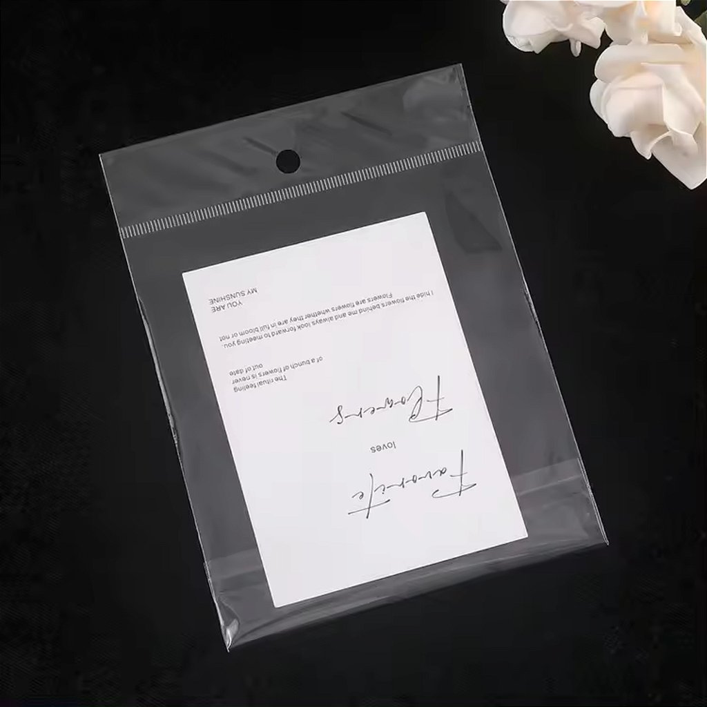 Saco Adesivado c/ Furo 12X18+3+3cm - Pct c/ 1000 - Four Star