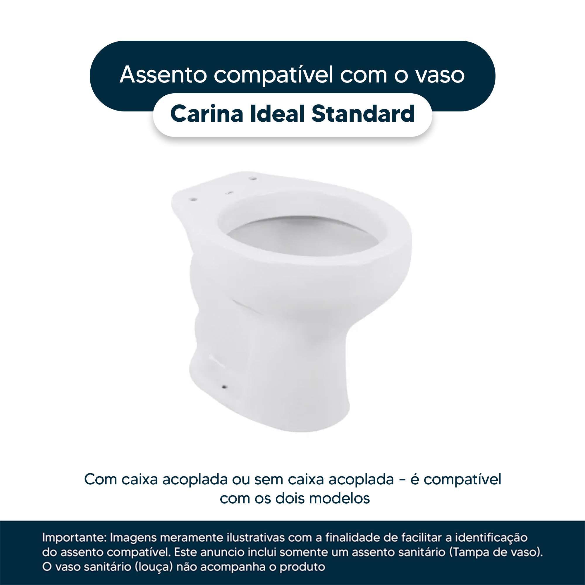 Assento Sanitario Carina Bone (Bege Claro) para vaso Ideal Standard ...