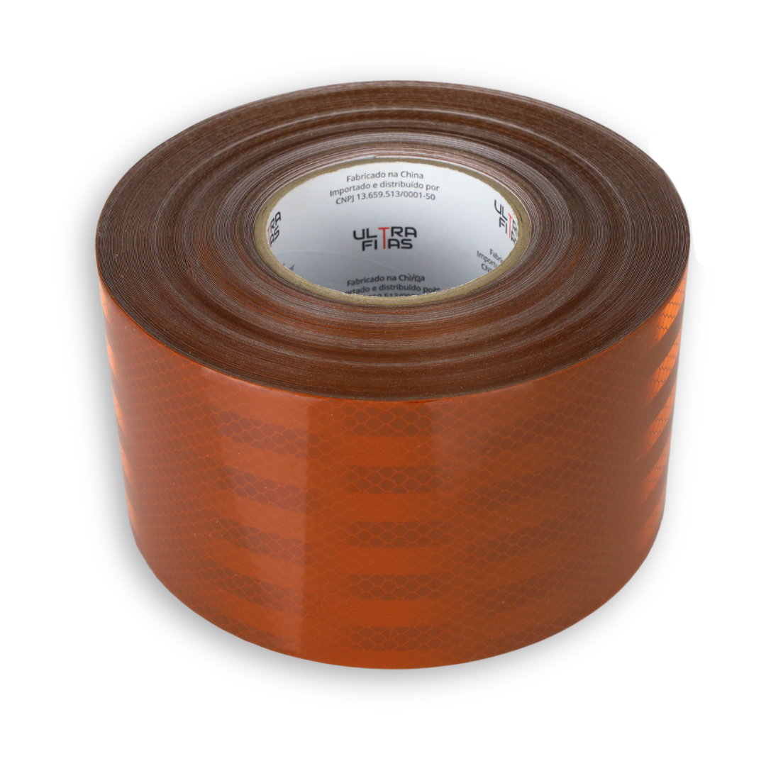 Fita Adesiva Refletiva Prismática Auto 100 mm X 01 Metro - Marrom ...