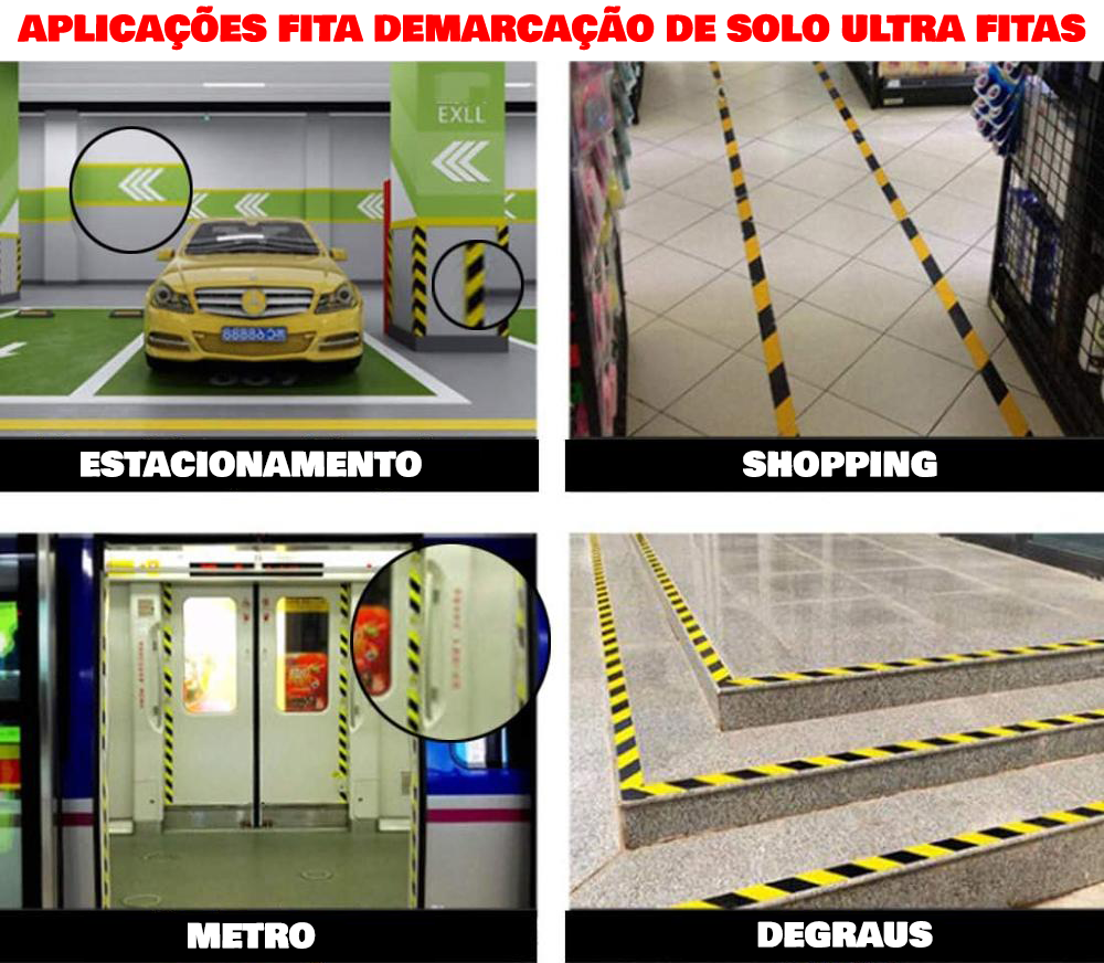 Fita Demarcação PVC - Listrada/Zebrada (Amarela e Preto) - Ultra Fitas ...