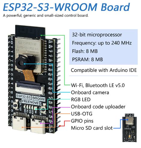 Freenove ESP32-S3-WROOM cam board - IOT ROBOTICA