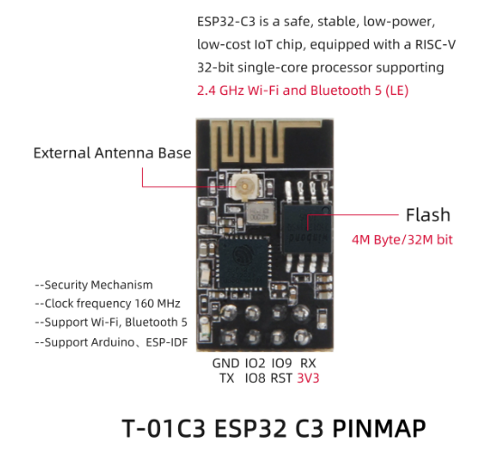 T-01C3 Esp32-C3 - IOT ROBOTICA
