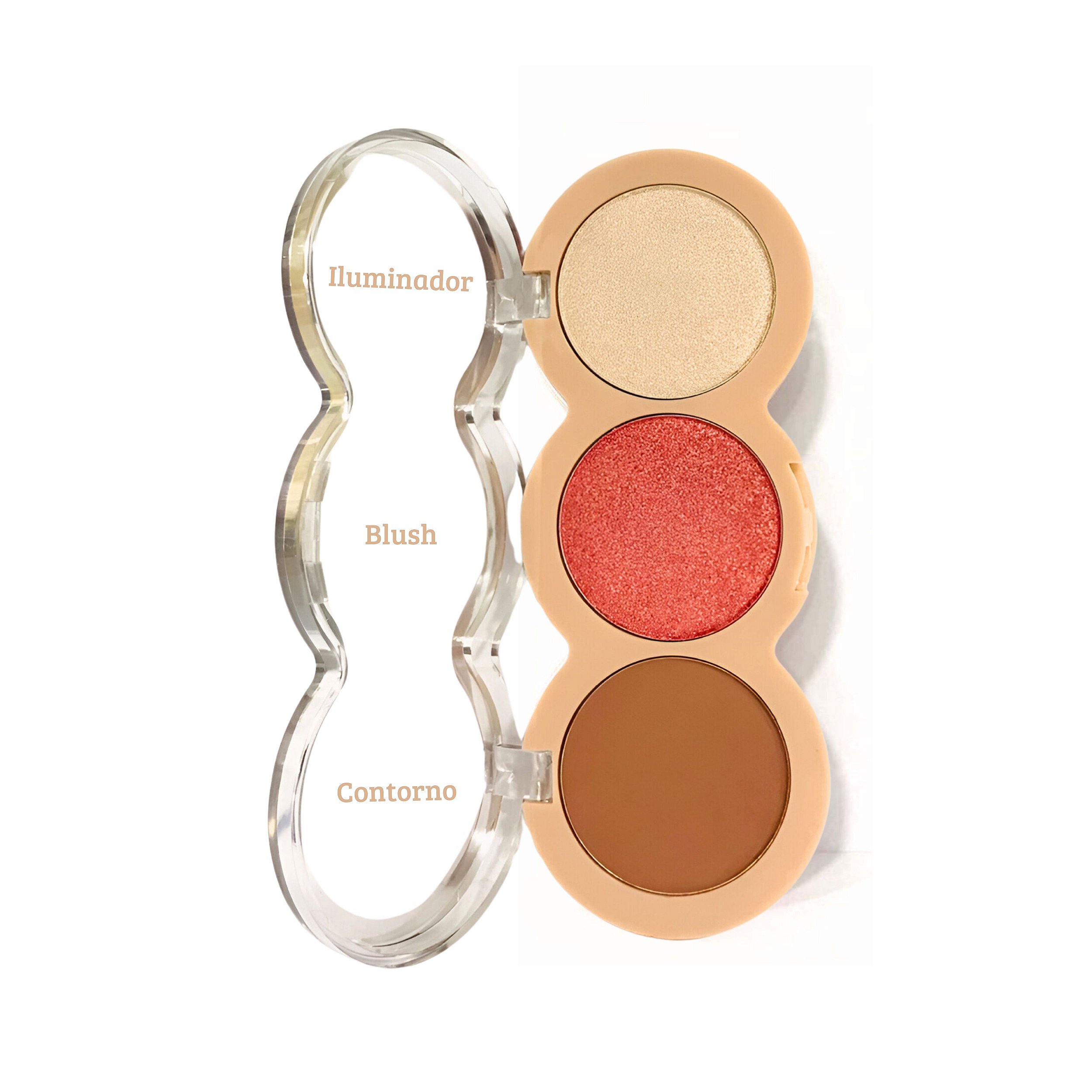 Paleta de Iluminador, blush e contorno Belle angel - TM Makeup