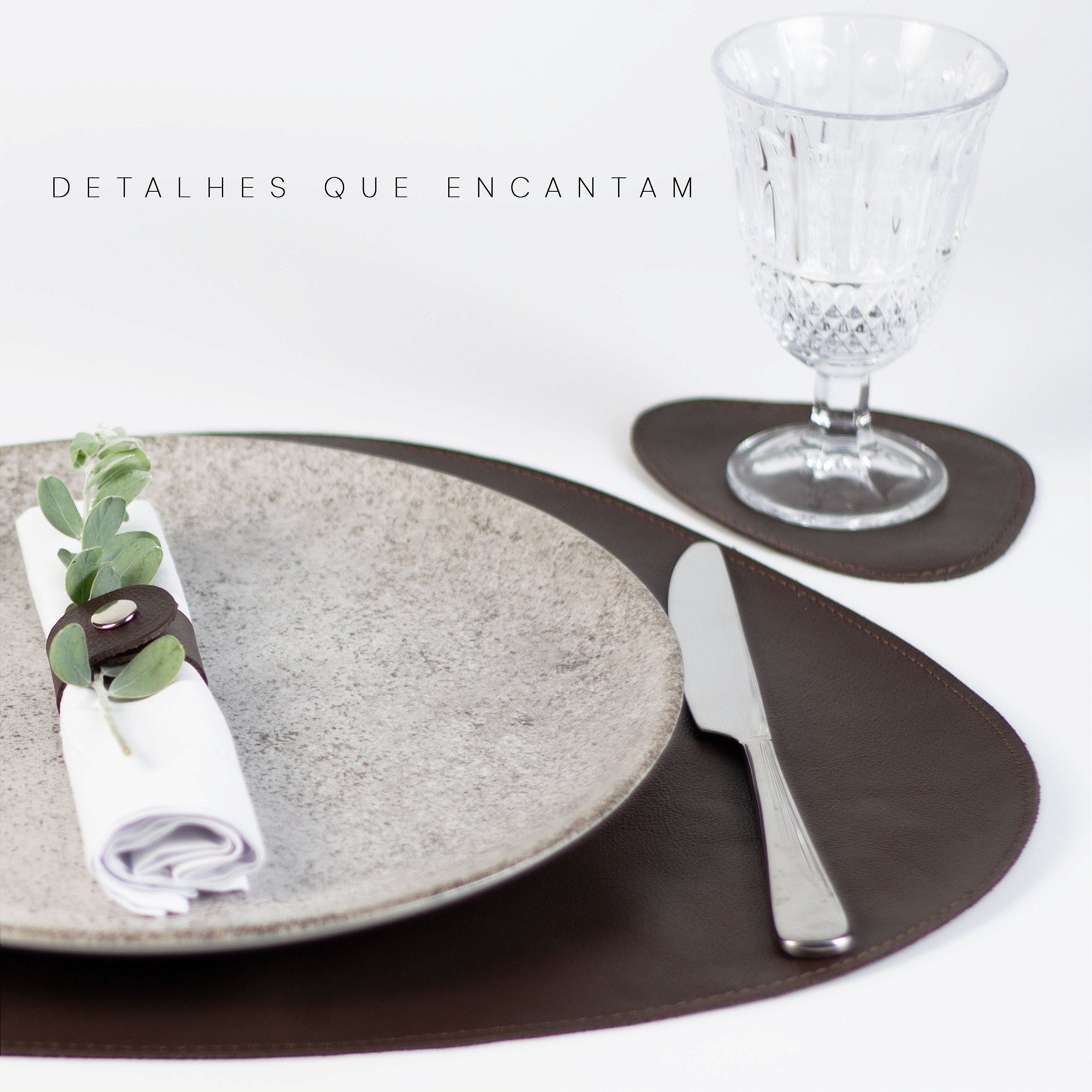 Jogo Americano Orgânico Couro Terracota | base prato e copo - A ...