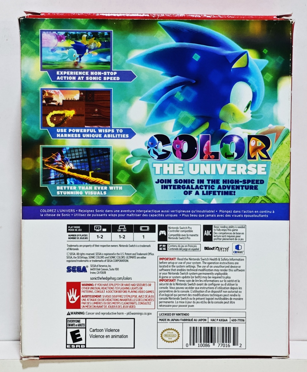 Sonic Colours Ultimate Launch Edition - Nintendo Switch - Semi-Novo ...
