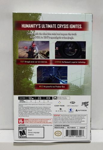 Crysis 3 Remastered Steelbook Deluxe Edition - Nintendo Switch - Semi-Novo - Limited Run Games ...