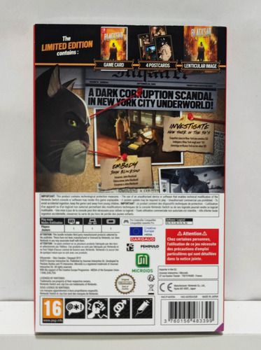 Blacksad Under The Skin Limited Edition - Nintendo Switch - Semi-Novo ...