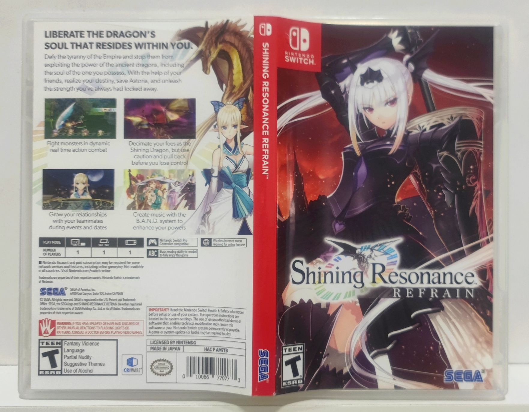 Shining Resonance Refrain Draconic Steelbook Launch Edition - Nintendo Switch - Semi-Novo ...