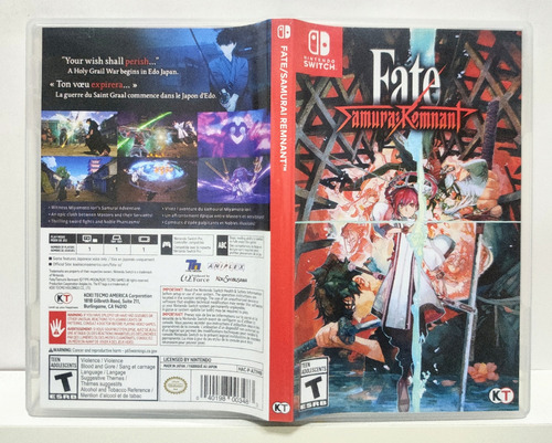 Fate Samurai Remnant - Nintendo Switch - Semi-Novo - Carvalho Games