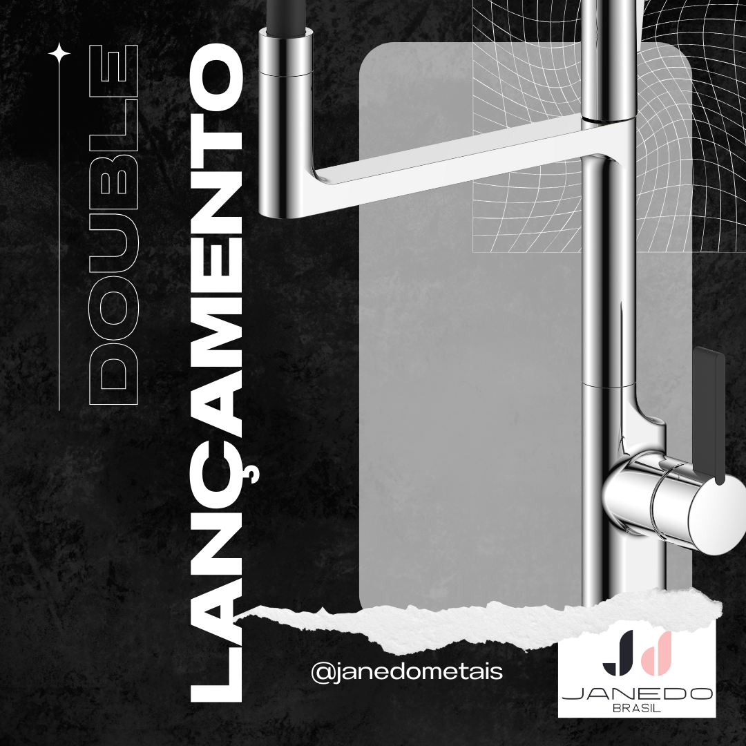 Misturador monocomando para cozinha DOUBLE - LANÇAMENTO - Janedo Brasil