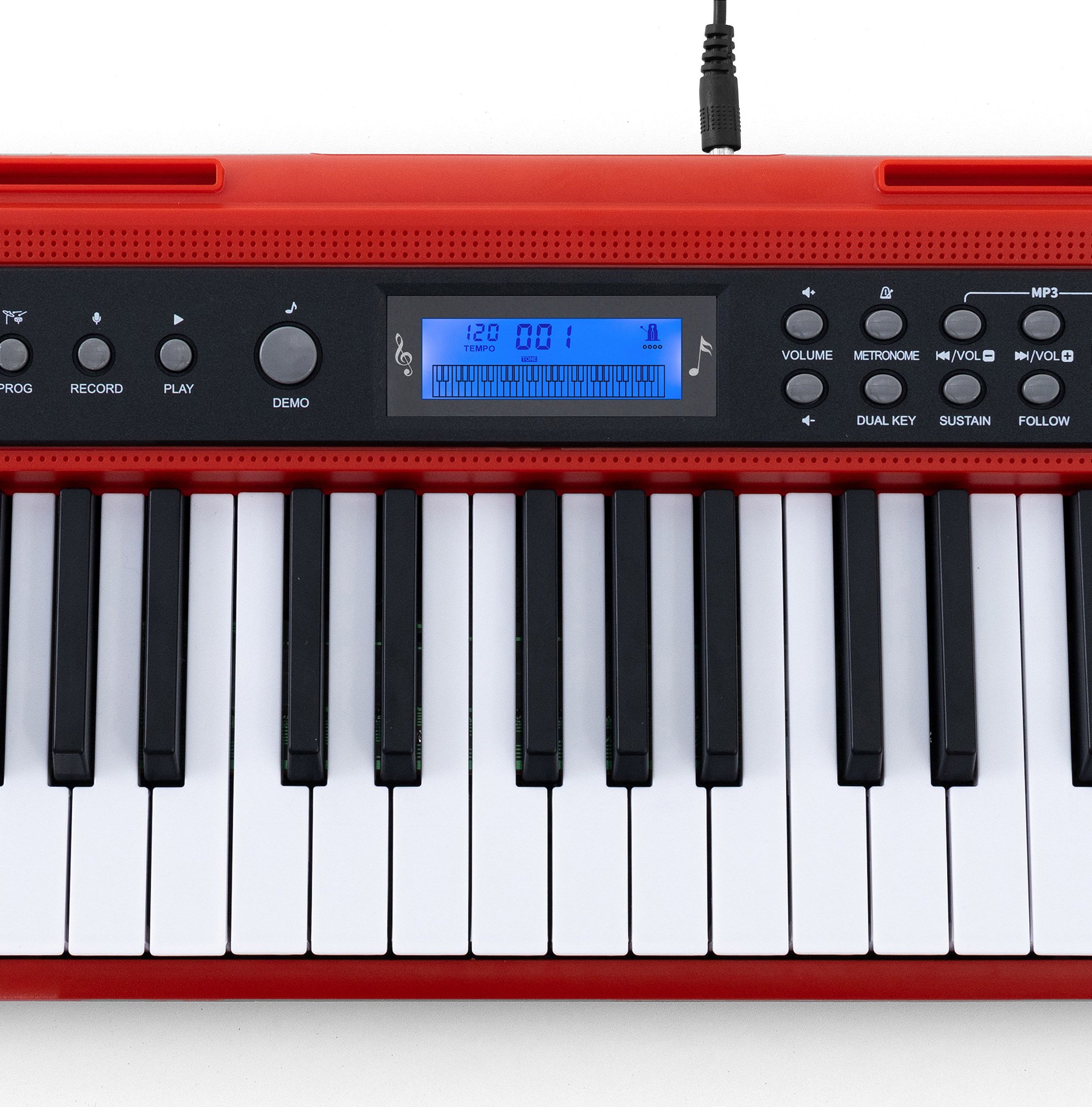 Kit Teclado Musical Estudante Kobe KB-300 5/8 61 Teclas Sensitivas ao ...