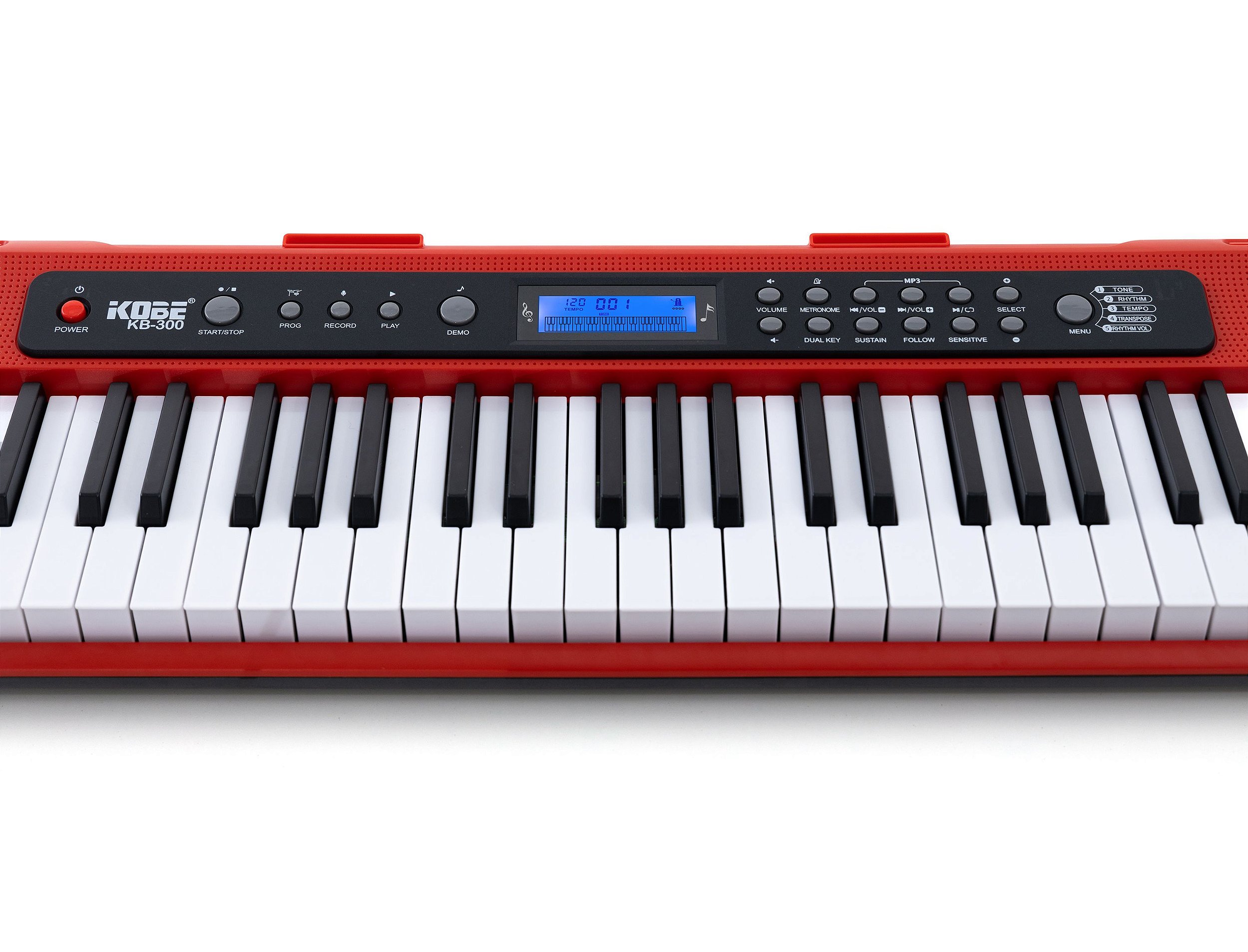 Kit Teclado Musical Estudante Kobe KB-300 5/8 61 Teclas Sensitivas ao ...
