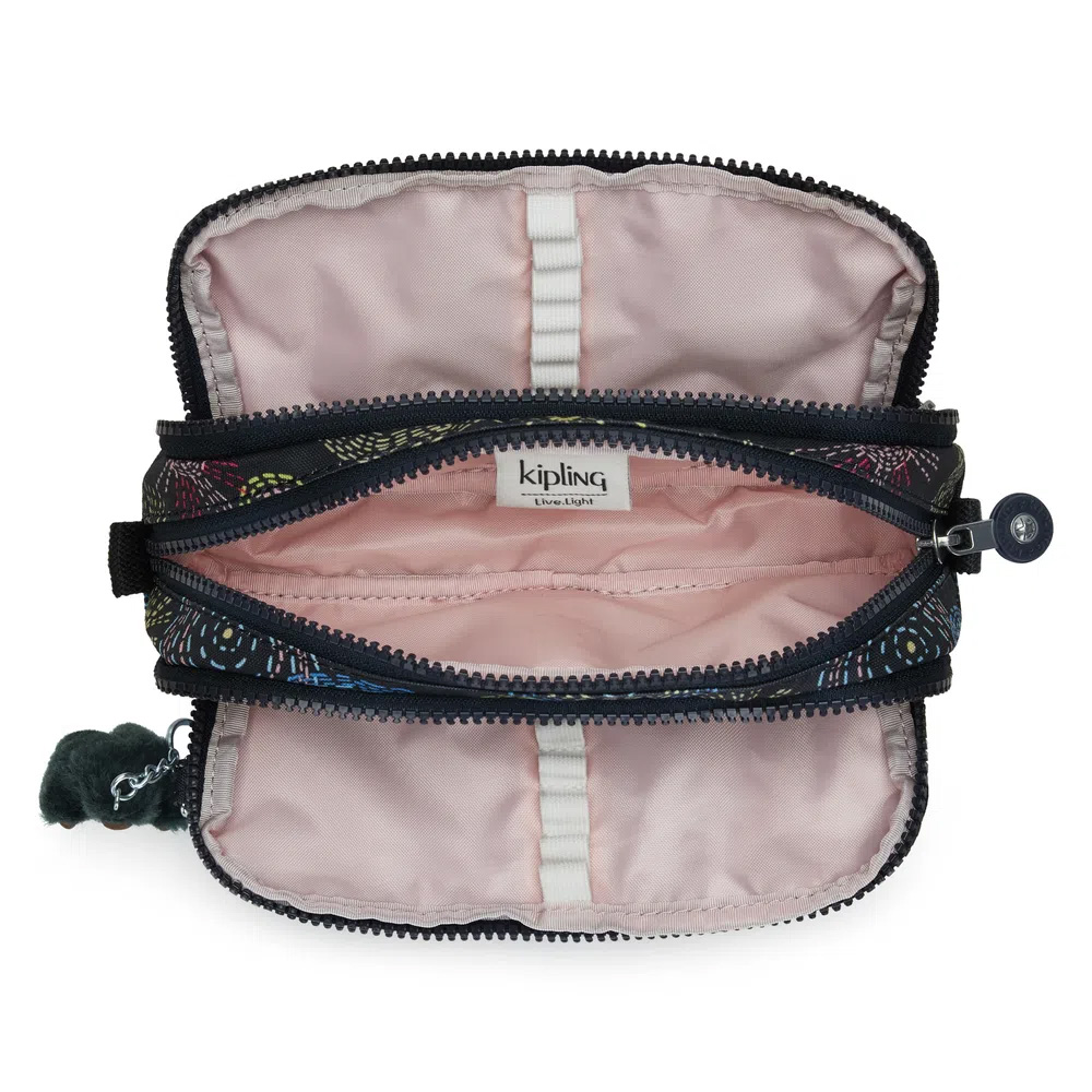 Estojo Kipling Gitroy Estampado Homemade Stars Preto - Viajante Moderno