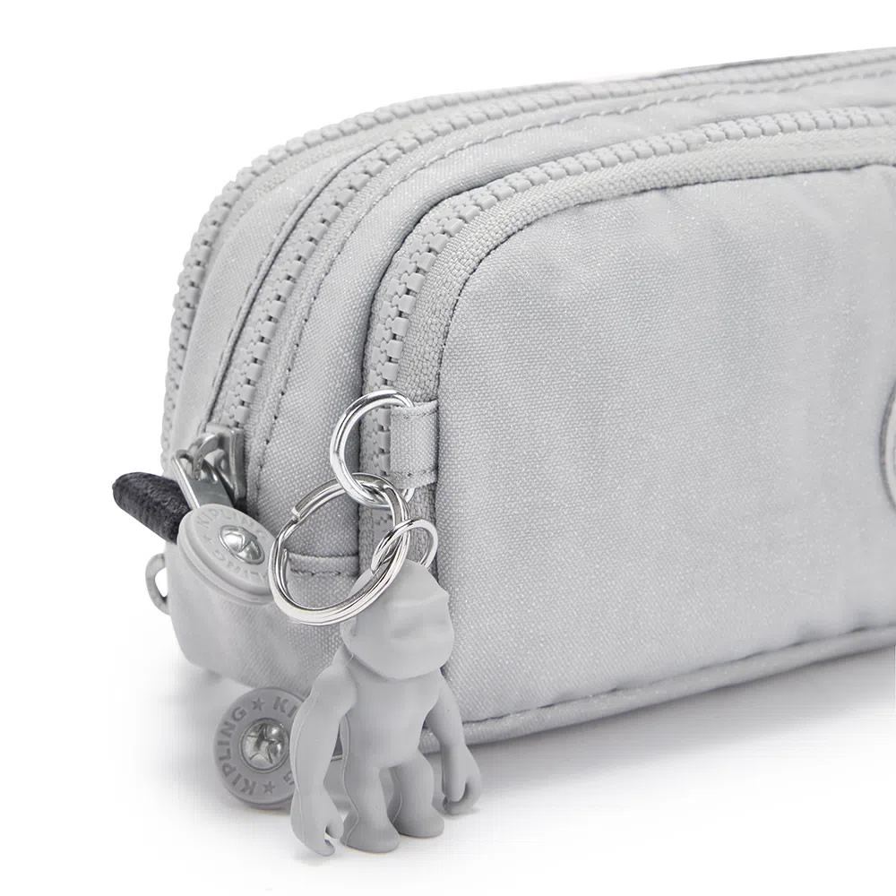 Estojo Kipling Penal Gitroy Cinza Claro - Viajante Moderno