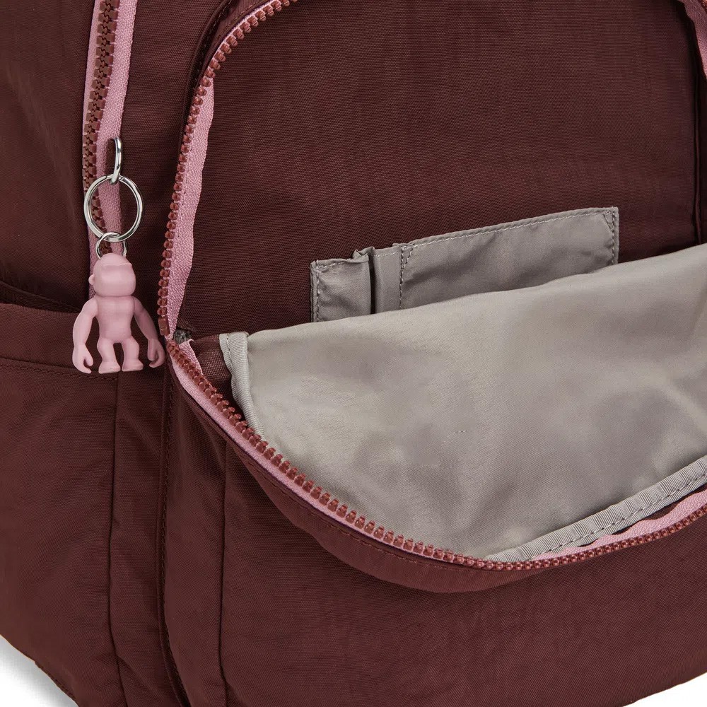 Mochila Kipling Seoul 27 Litros Mahogany Vinho - Viajante Moderno