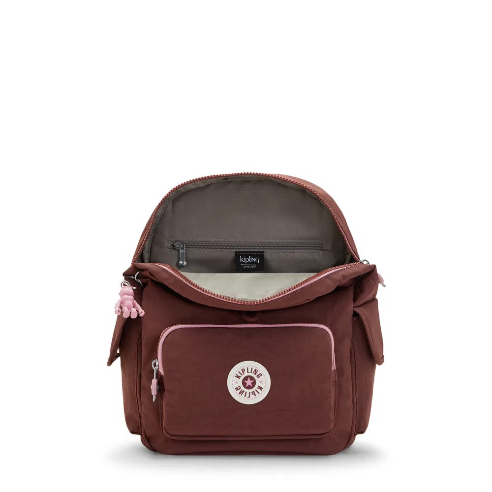 Mochila Kipling City Pack S 13 Litros Mahogany Vinho - Viajante Moderno