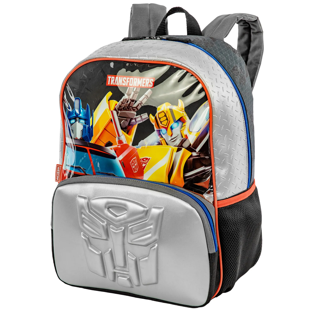 Mochila Sestini Escolar Transformers X Autobots Prata - Viajante Moderno