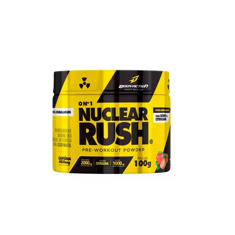 Nuclear Rush Sabor Morango 100g BodyAction - Bela Cerealista