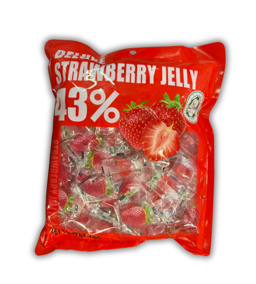 Mini Bala de Morango Jelly 1kg - Bela Cerealista