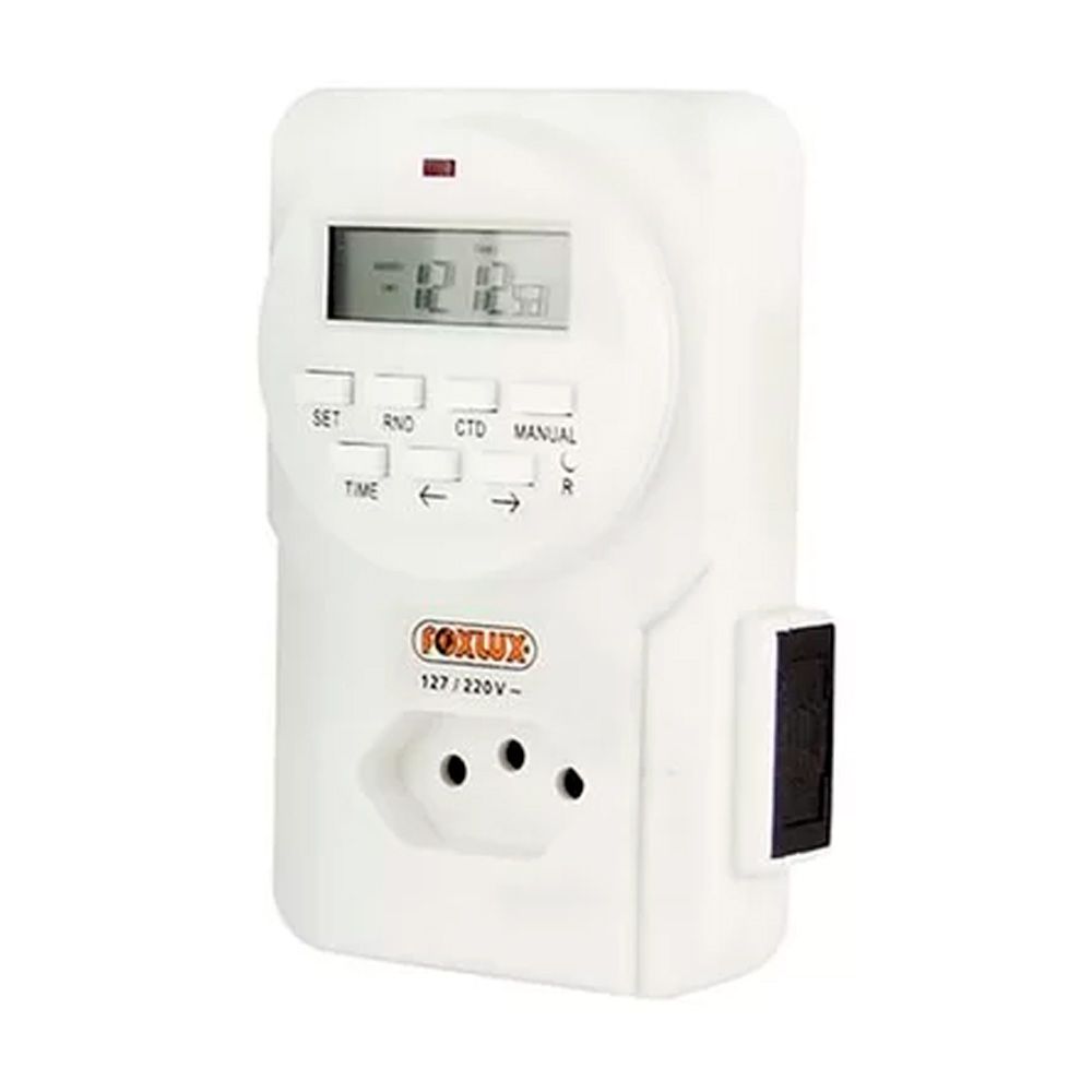 Timer Temporizador Programavel Digital Bivolt Foxlux 1602 - Elétrica Rios
