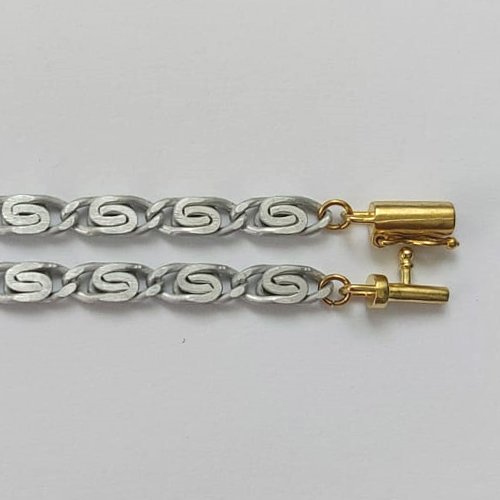 CORRENTE NO BRUTO PRONTO PARA O BANHO - CORRENTE EM ALUMÍNIO (A37) - COMPRIMENTO: 60CM - LARGURA ...