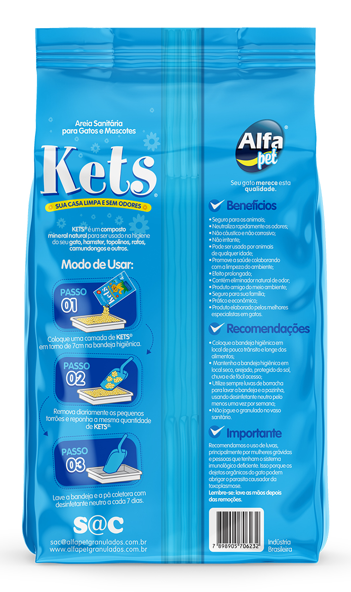 Alfa Pet Areia Sanitária Kets Azul Para Gatos - 12 Kg - PET FORT ONLINE ...