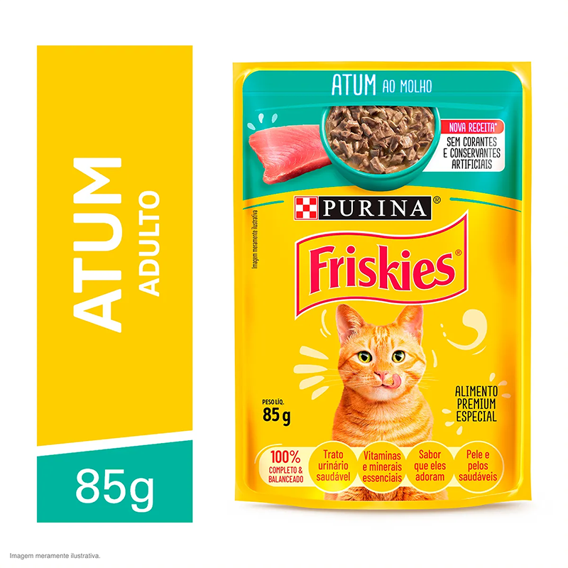 Ração Úmida Nestlé Purina Friskies Atum ao Molho para Gatos Adultos ...