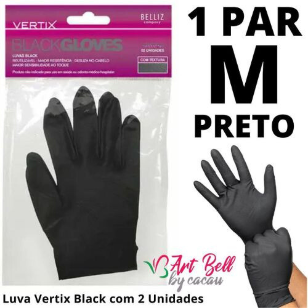 Luva Black Tamanho M | Art Bell By Cacau - Art Bell By Cacau