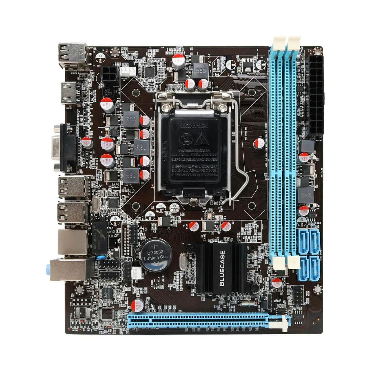 Placa-mãe Bluecase BMBH61-A2H DDR3 LGA 1155 Chipset H61 mATX - BS Informática - 11 Anos