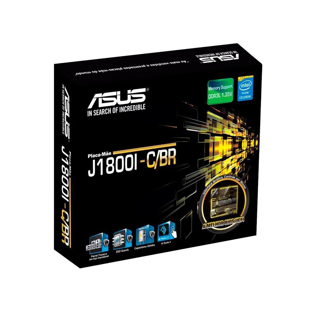 Placa Mãe ASUS J1800I-C BR Processador Celeron Dual Core J1800 Mini ITX - BS Informática - 11 Anos
