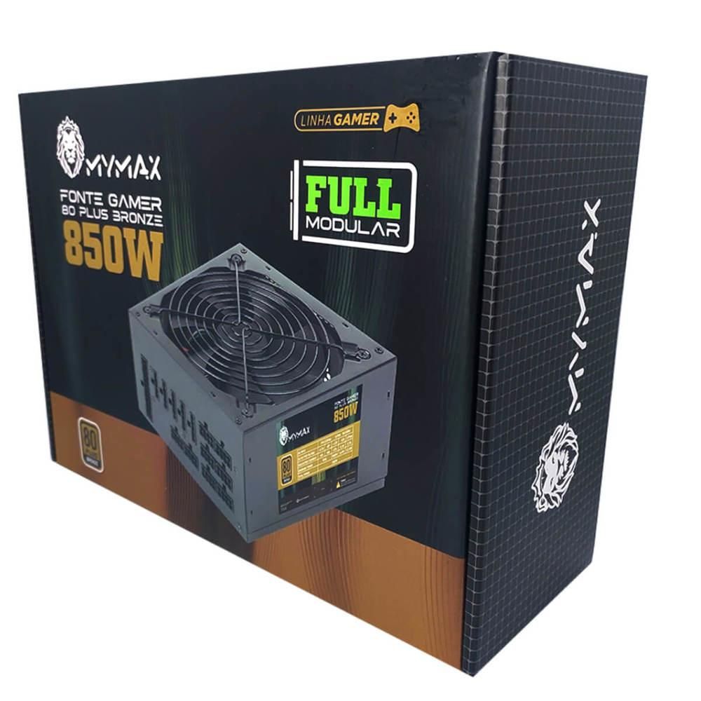 Fonte Mymax Atx 850w Modular 80 Plus Bronze Mpsu Fp850w Blue Sky