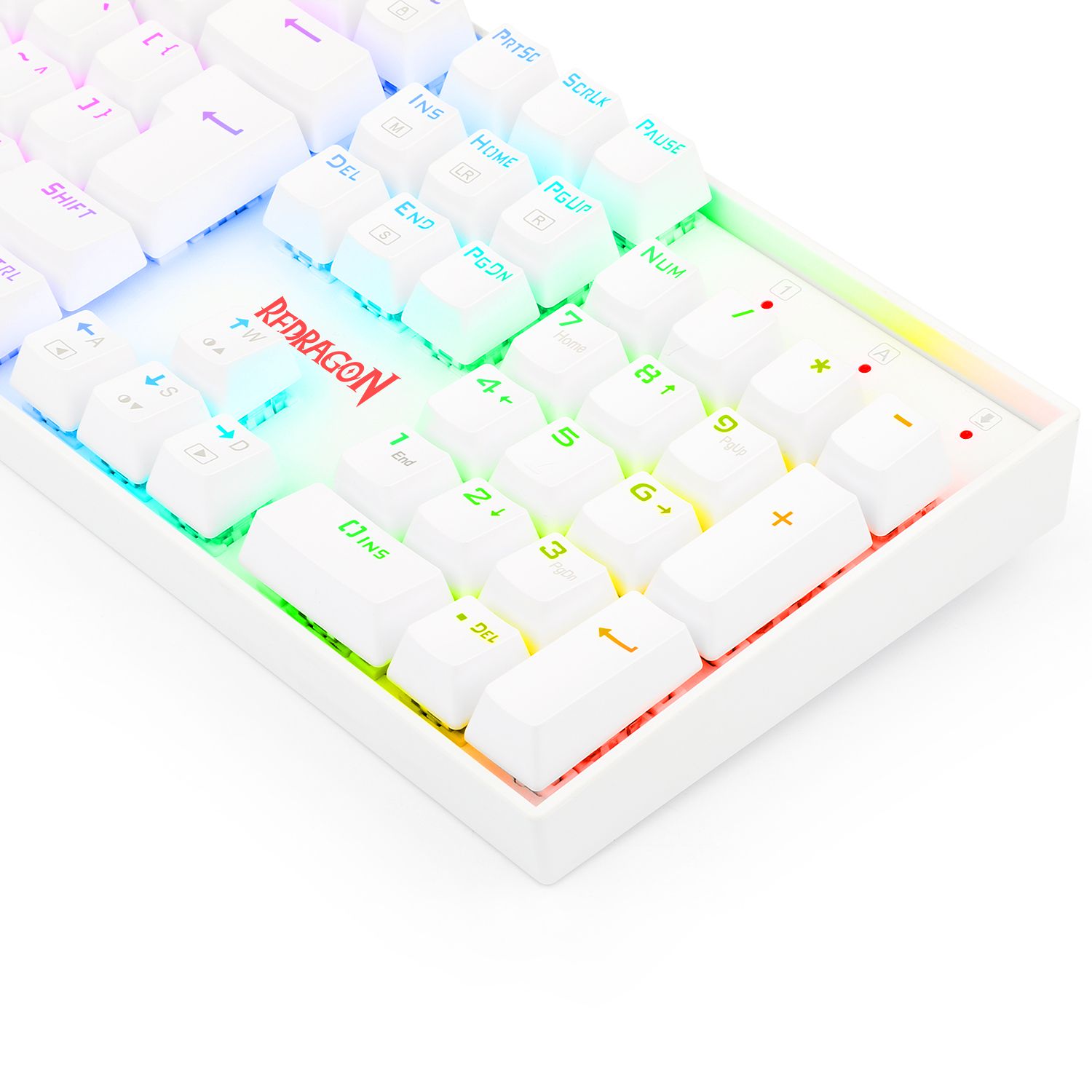 Teclado Mecanico Redragon Mitra Lunar White RGB Switch Blue K551W-RGB ...