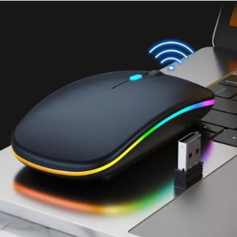 Mouse Sem Fio Recarregável Wireless Bluetooth RGB E-1300 - BS Tech ...