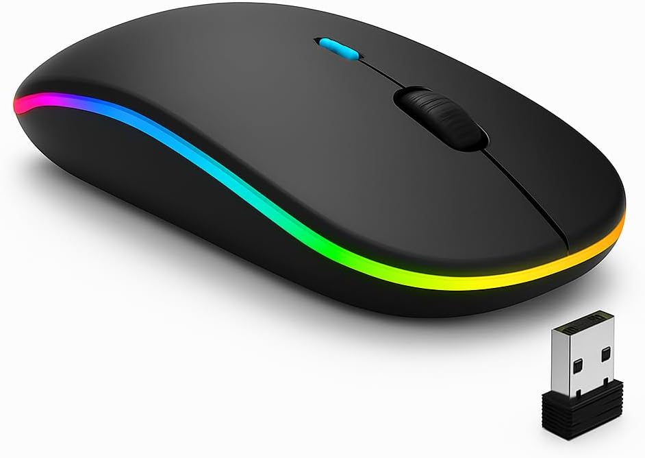Mouse Sem Fio Recarregável Wireless Bluetooth RGB E-1300 - BS Tech ...