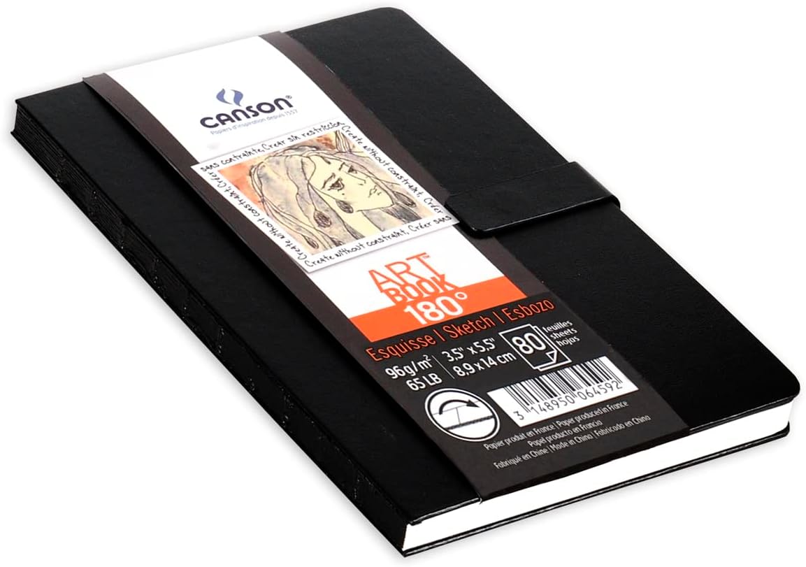 Caderno Canson A6 96g Sketchbook Capa Dura ArTBook 180º 80 Folhas ...