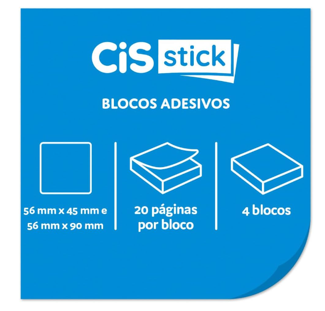 Bloco Adesivo CiS Stick ST0202 - 20 Folhas por bloco - Casa Elias
