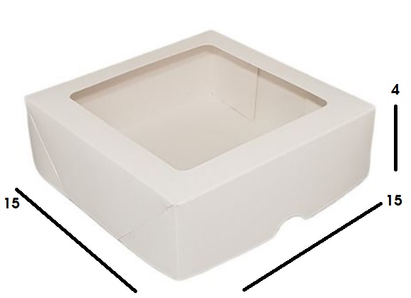 Caixa Com Visor Branca 15x15x4 - 10 Unidades - Embalagens Original